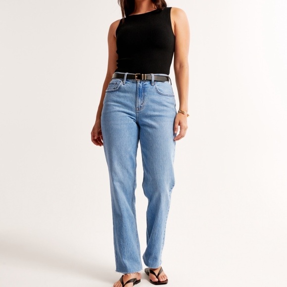 Abercrombie & Fitch | Jeans | Abercrombie Fitch Curve Love Mid Rise 9s Straight Jean | Poshmark